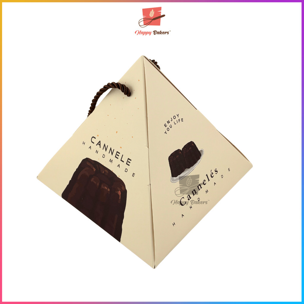 Triangle Canele Gift Box With Handle 4 Cavities 7cm Caneles | Shopee ...