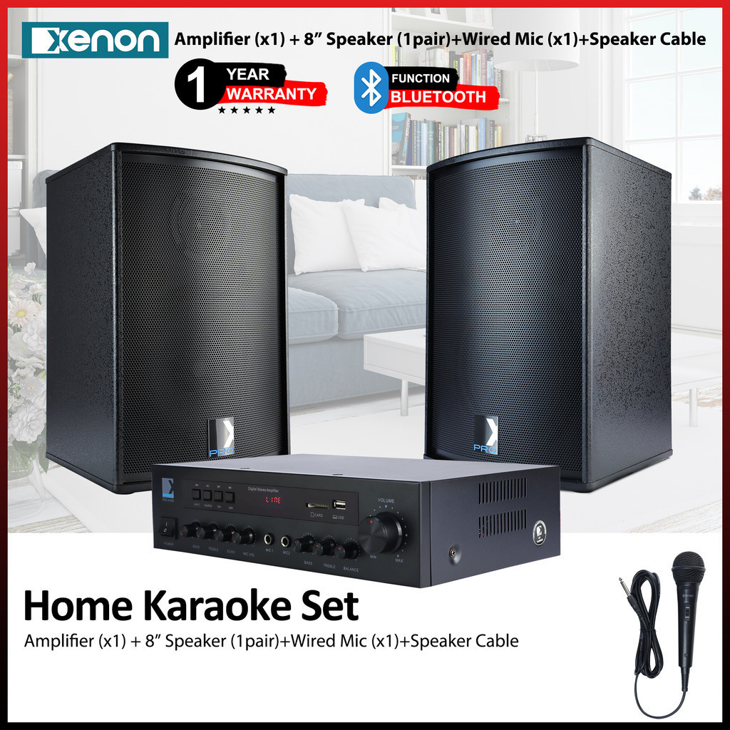 Xenon 8 inch Karaoke Speaker Set 300W Full Set With Microphone ...