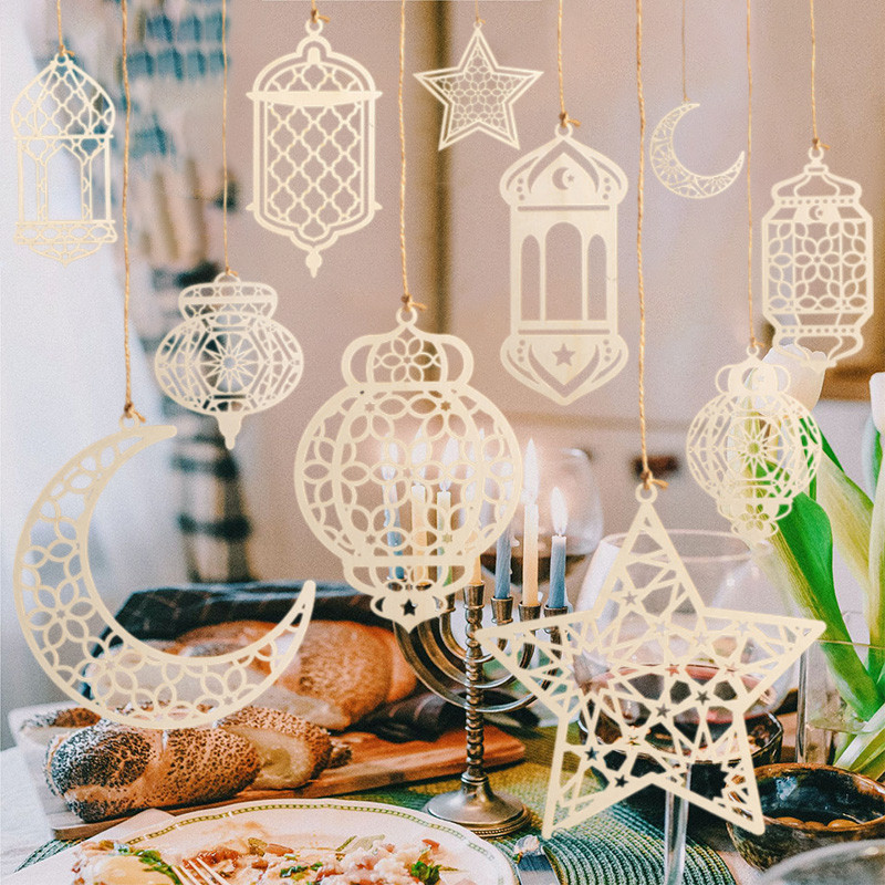 Raya 2025 Decorative Pendants Eid Mubarak Simple Ramadan Hollow Wall ...