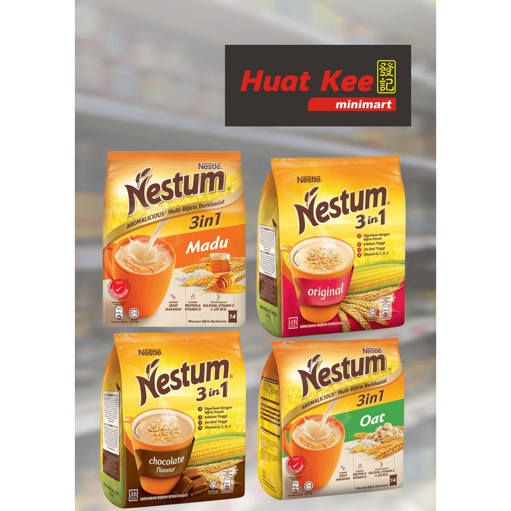 Nestle Nestum 3in1 Cereal 14'sachet Original / Honey / Oat / Chocolate ...
