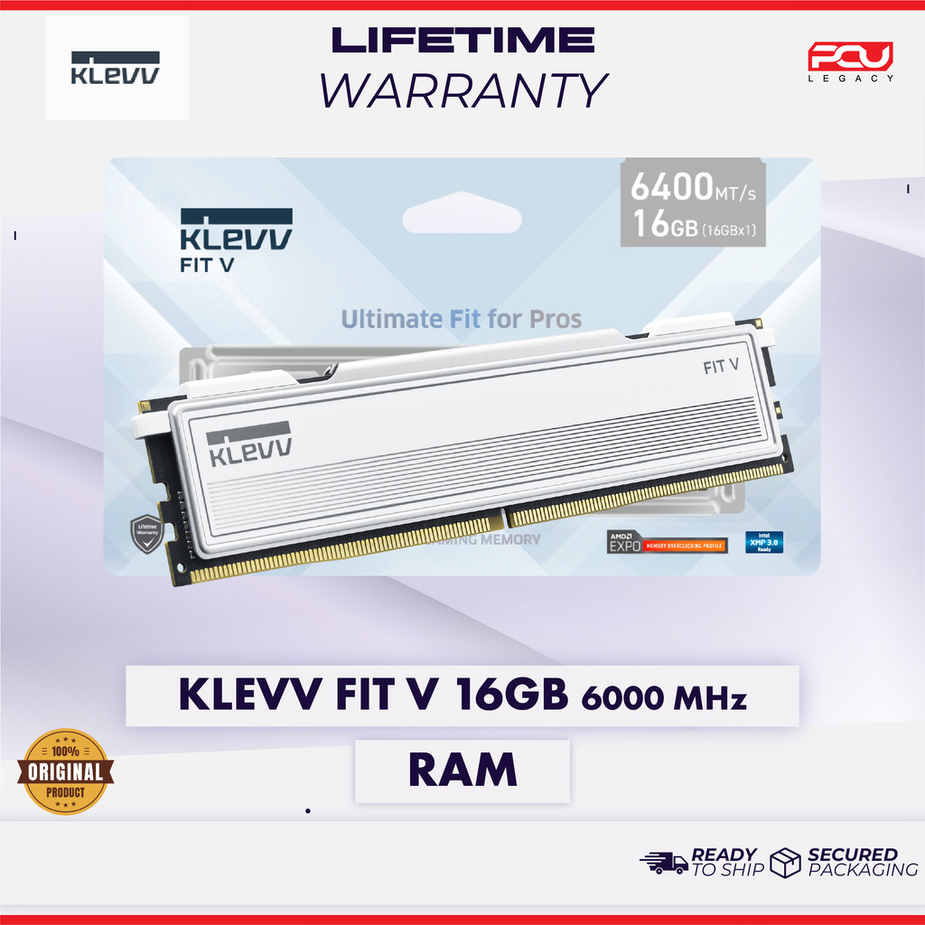 KLEVV FIT V 6000MHZ DDR5 GAMING MEMORY RAM - 16GB | Shopee Malaysia
