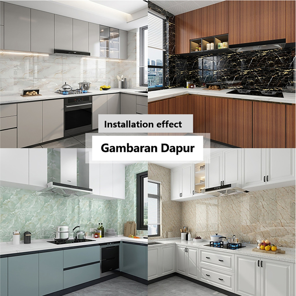 30*60cm Kitchen Wall Sticker Wall Paper Dinding Bathroom Wallpaper ...