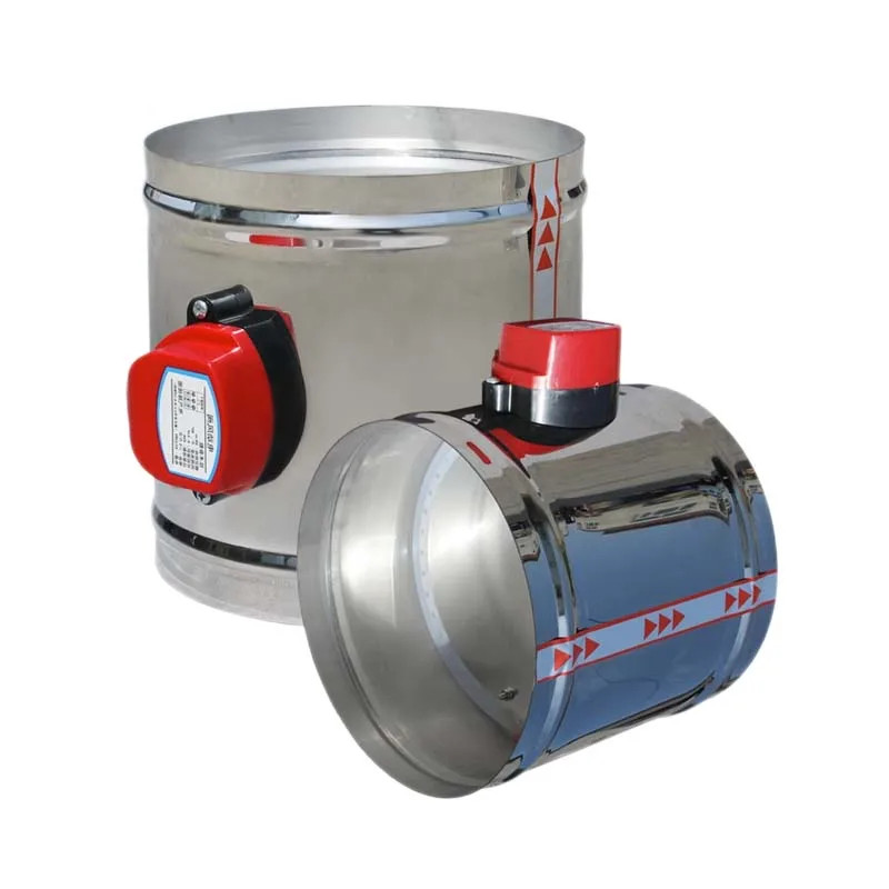 80mm stainless steel air damper valve HVAC electric air duct motorized ...