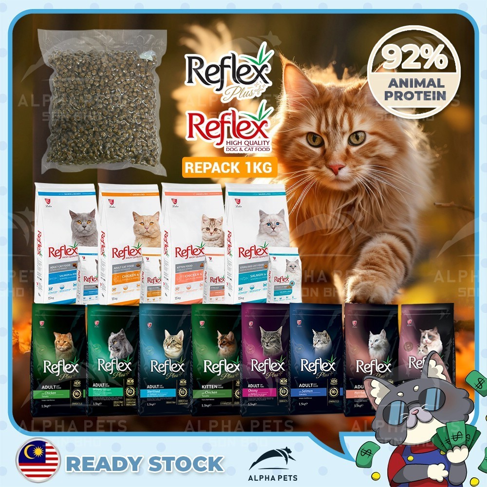 ALPHAPETS REFLEX PLUS REPACK 1KG Dry PREMIUM Protein Cat Food Salmon ...
