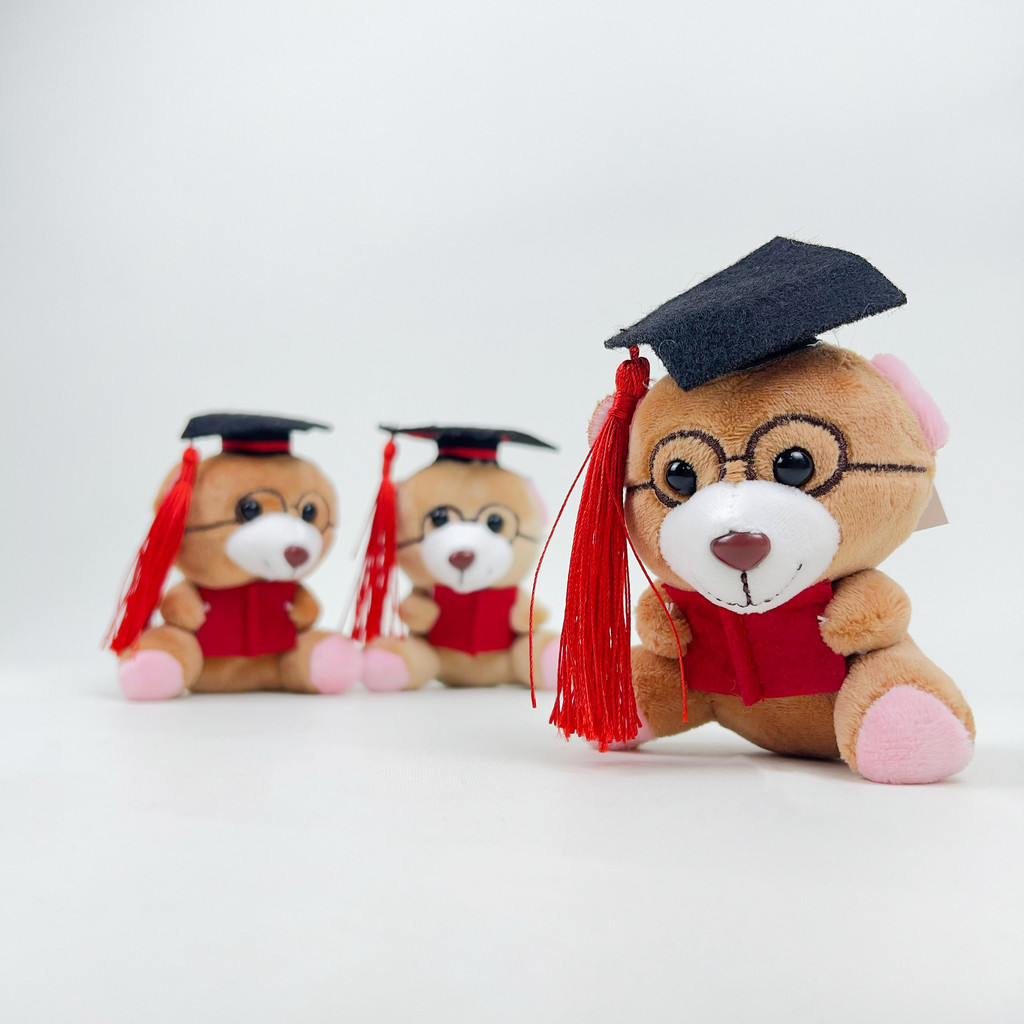 SHIOK 4 Inch Graduation Glasses Convo Bear Holding Book Keychain ...