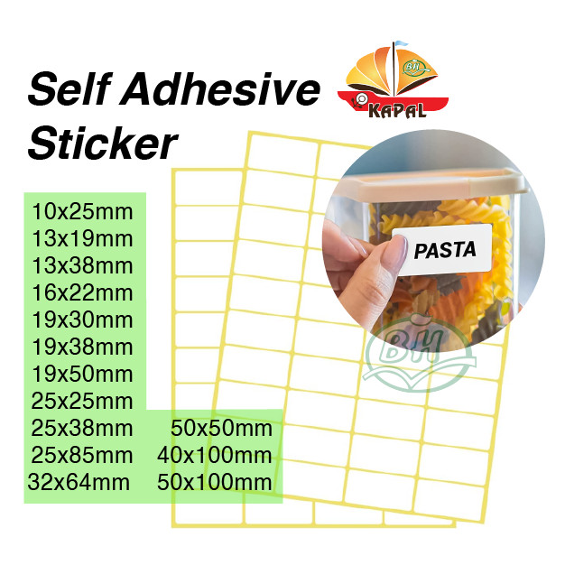 Multipurpose White Label Sticker Rectangle 10 Sheets| Self Adhesive ...