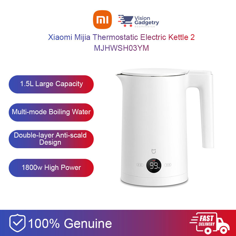 Xiaomi Mijia Thermostatic Electric Kettle 2 Stainless Steel 1.5L 1800W ...