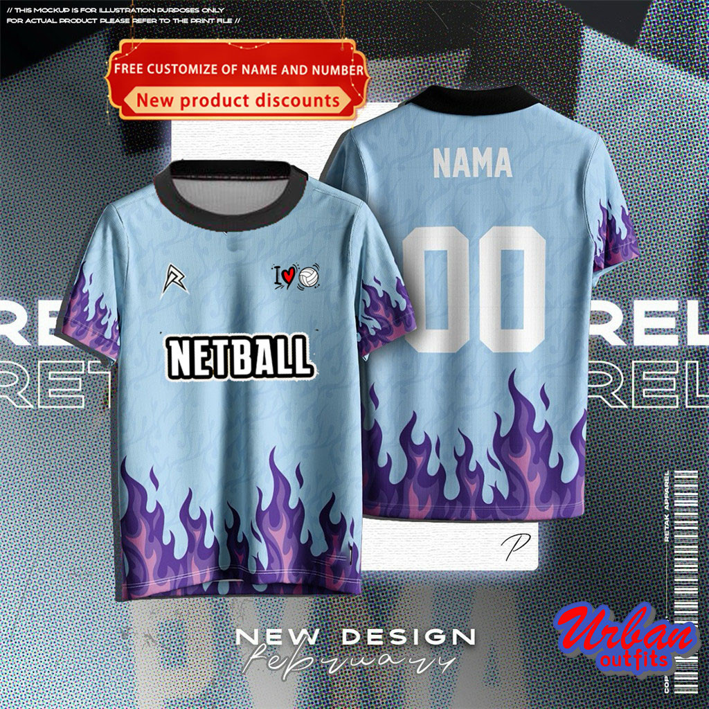 UBOF - Free Custom Name 2024 New! New Custom Cricket Netball Jersey ...