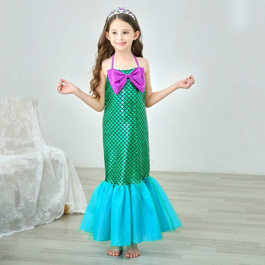 Ariel Mermaid Dress Fancy Fish Tail Princess Dress The Little Mermaid ...
