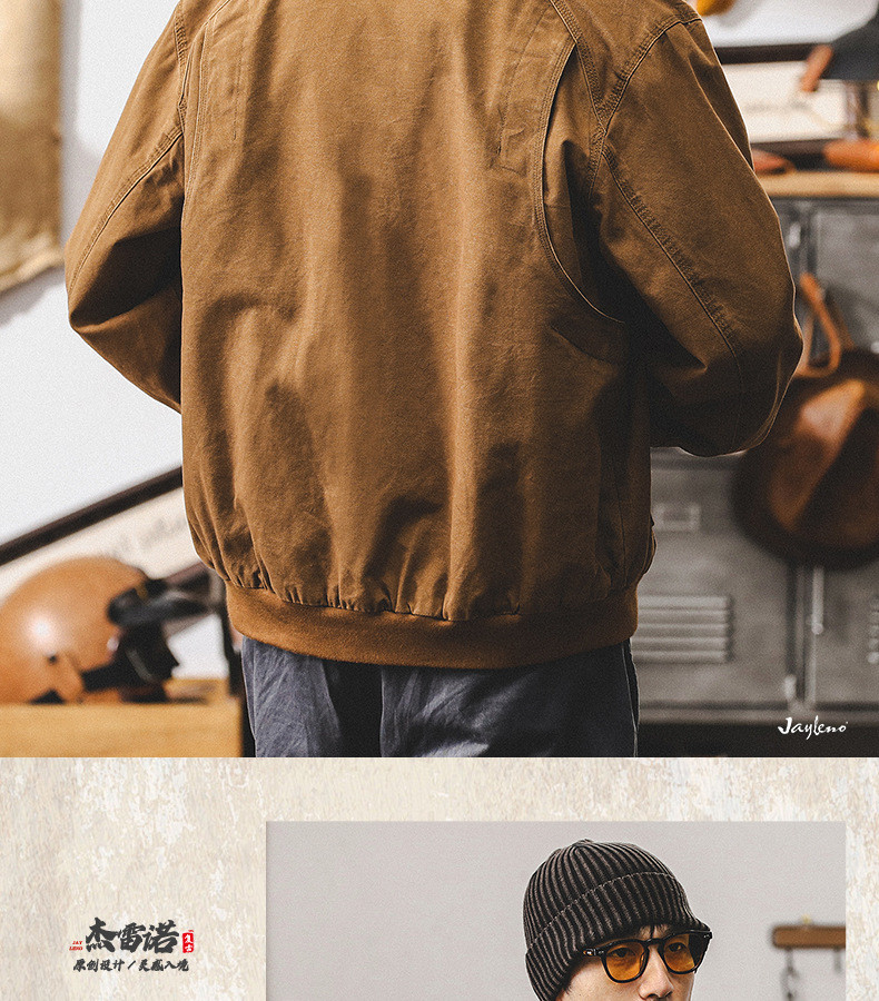 American Classic Retro Detroit Overalls Jacket Men Spring Autumn Style ...