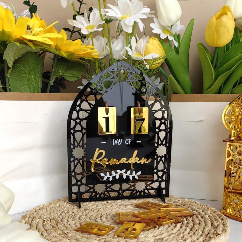 Ramadan Countdown Calendar Eid Mubarak Acrylic Home Decor DIY Hari Raya ...