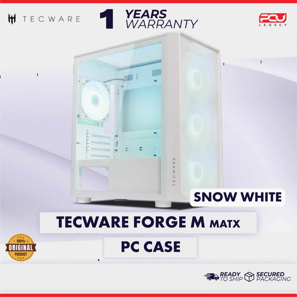 TECWARE FORGE M OMNI ARGB MATX PC CASE - SNOW WHITE | Shopee Malaysia