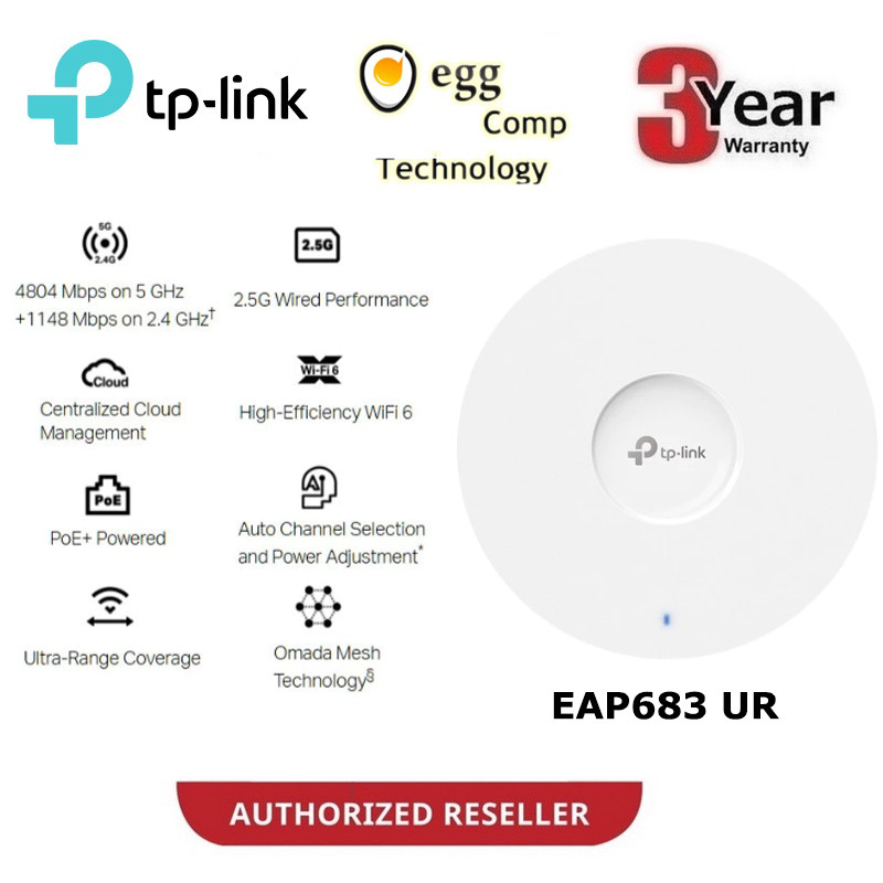 TP-LINK OMADA EAP683 UR AX6000 CEILING MOUNT WIFI 6 ACCESS POINT ...