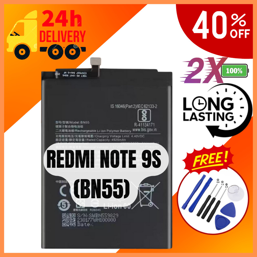 Compatible With Redmi Note 9S (BN55) Battery Replacement Bateri Ganti ...