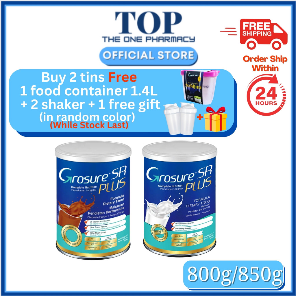 [with free gift] Grosure SR Plus Vanilla / Chocolate - 850g / 800g | Shopee Malaysia