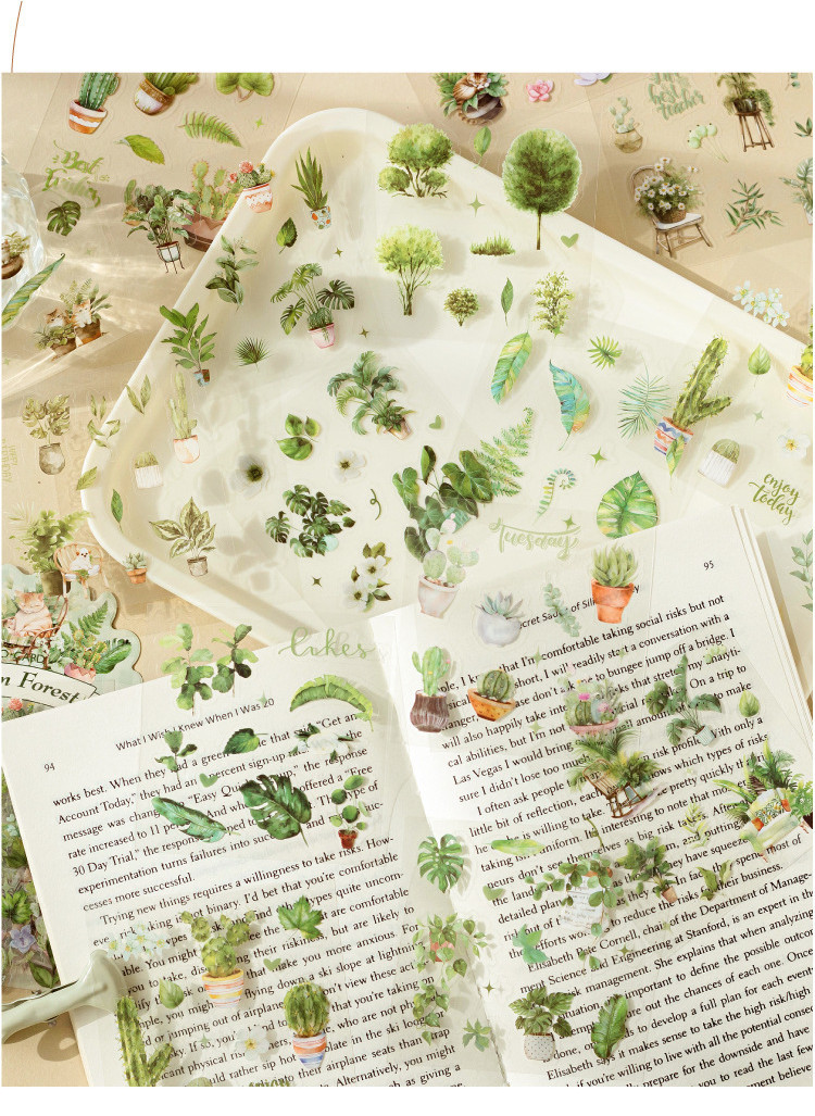 ENWEI 20 Pcs [Roaming Beauty Series] Cartoon Journal Stickers PET ...