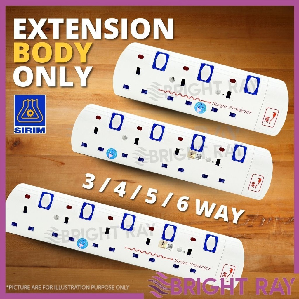 Sirim Socket Body Only 3 4 5 Way Trailing Extension Diy Extension Socket Eletrik Trailing Socket