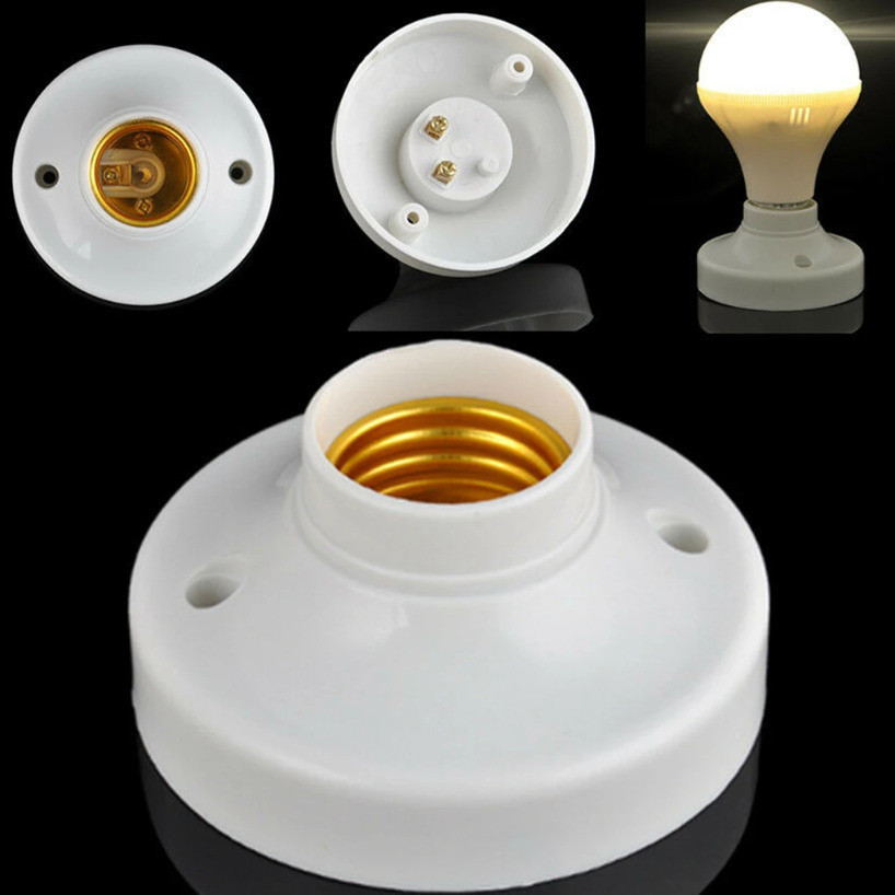 2Pcs E27 Lamp Holder Screw Type Light Bulb Socket Wall/Ceiling Batten ...