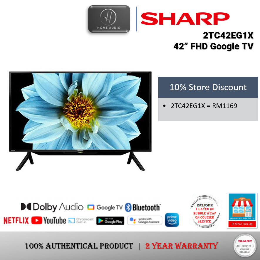 Sharp 2TC42EG1X - 42 Inch Full HD LED TV Google TV Sharp 2TC42EG1X | Shopee Malaysia