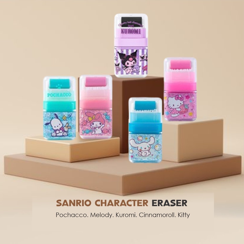 BSU Sanrio Mechanical Eraser 2Side Pencil Eraser Clean Roller Eraser ...