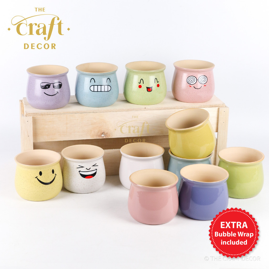 The Craft Decor Cute Color Ceramic Pot With Drainage Hole | Flower Vase ...