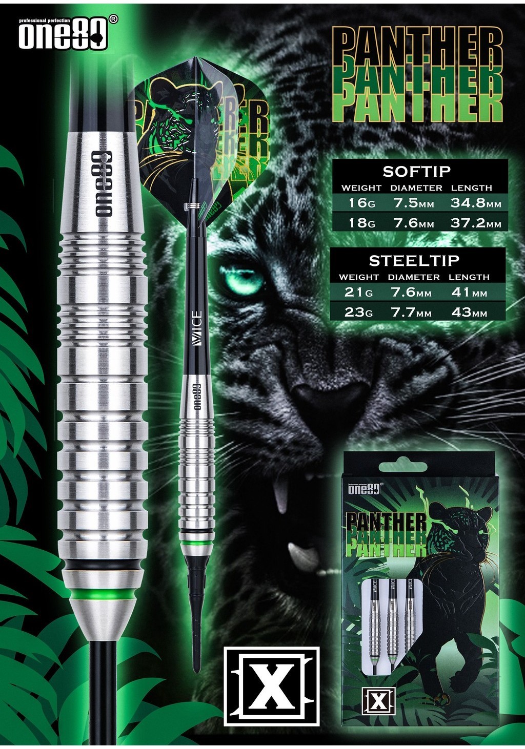ONE80 PANTHER Style X - ONE80 Steel Darts | Shopee Malaysia