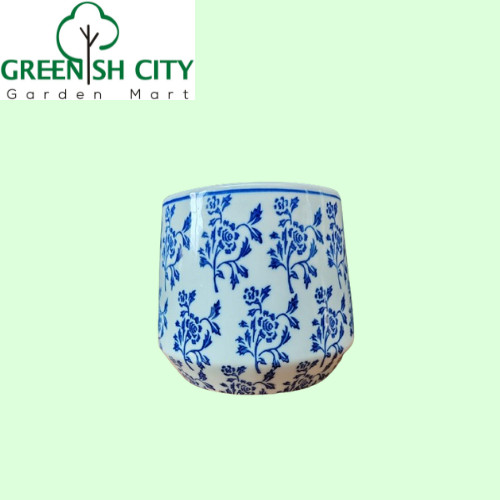 GNC - Chinese Style Rose Blue And White Ceramic Flower Pot Pasu Bunga ...