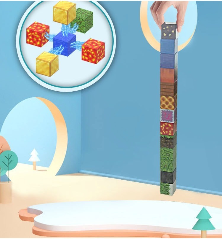Minecraft my world magnetic cube building blocks DIY peripheral magnet ...