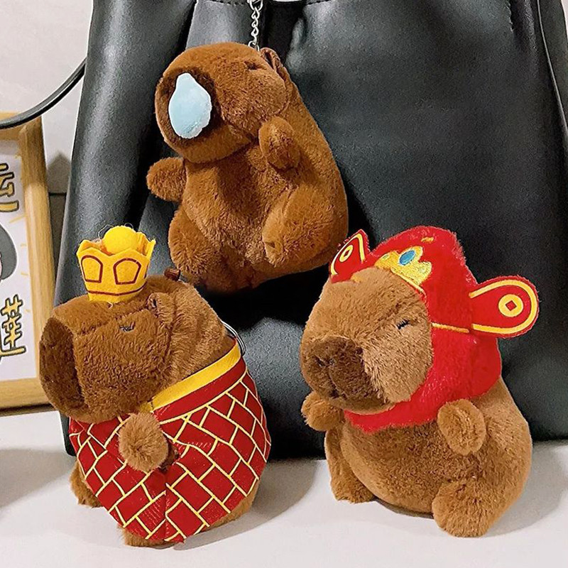 Cartoon Capybara Plush Keychain - Kids Friend Birthday Gift - Bag Key Padlock Pendant Decor ...
