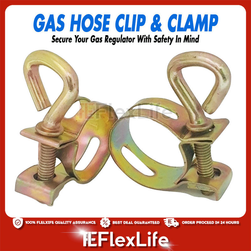 Gas Hose Clip Clamp Adjustable Heavy Duty Pipe Fastener Stainless Steel ...