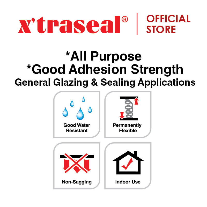 X'traseal SA-107 All Purpose RTV Acetic Silicone Sealant 280ml | Shopee Malaysia