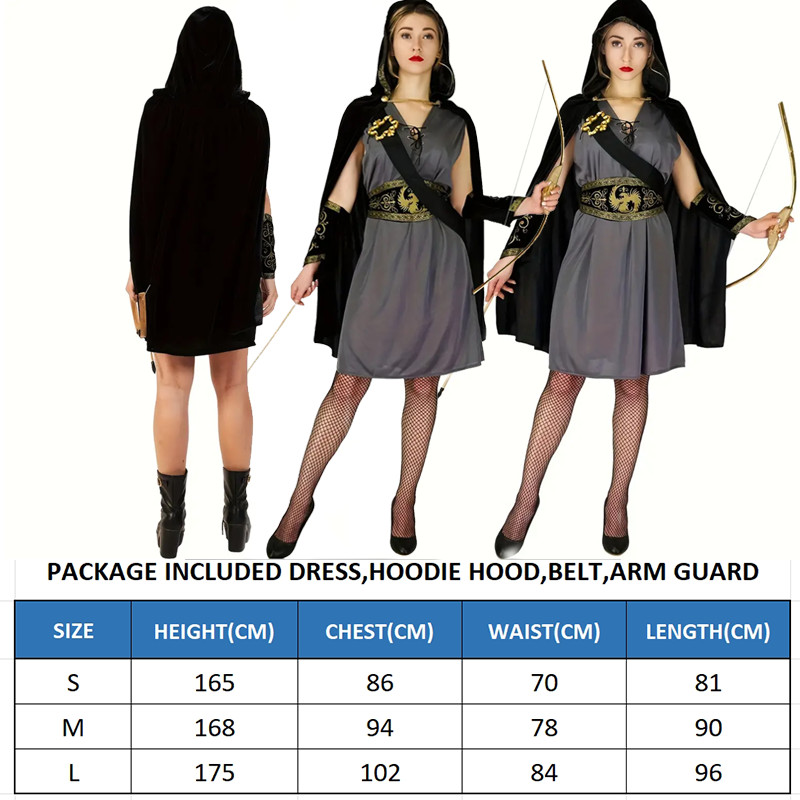 MYLITTLELASS Adult Children Medieval Archer Hunter Costume Pretend Play ...
