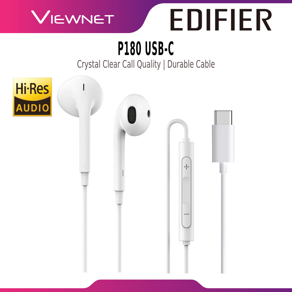 EDIFIER P180 PLUS / P180 USB-C / P185 / P205 WIRED 3.5MM SEMI-IN-EAR ...