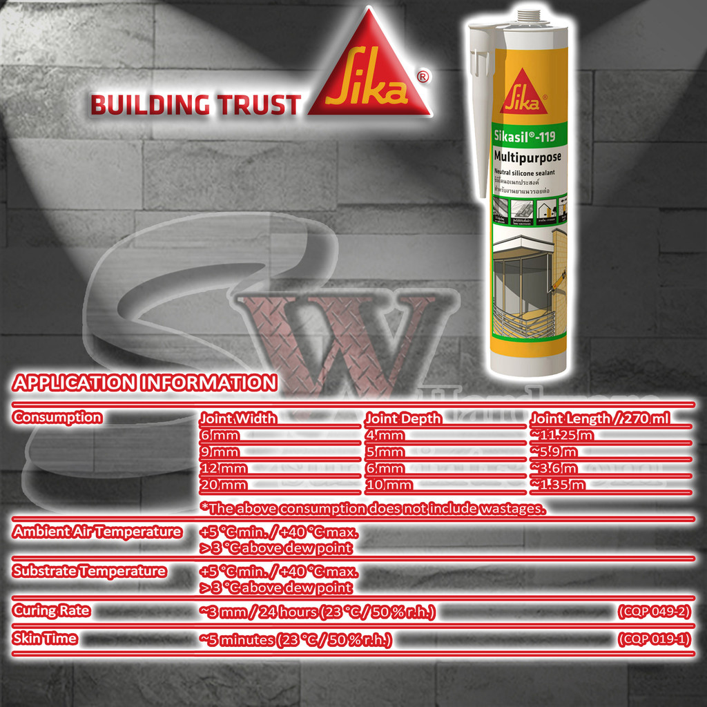 Sikasil®-119 MP MULTIPURPOSE NEUTRAL SILICONE SEALANT SIKASIL 119 ...