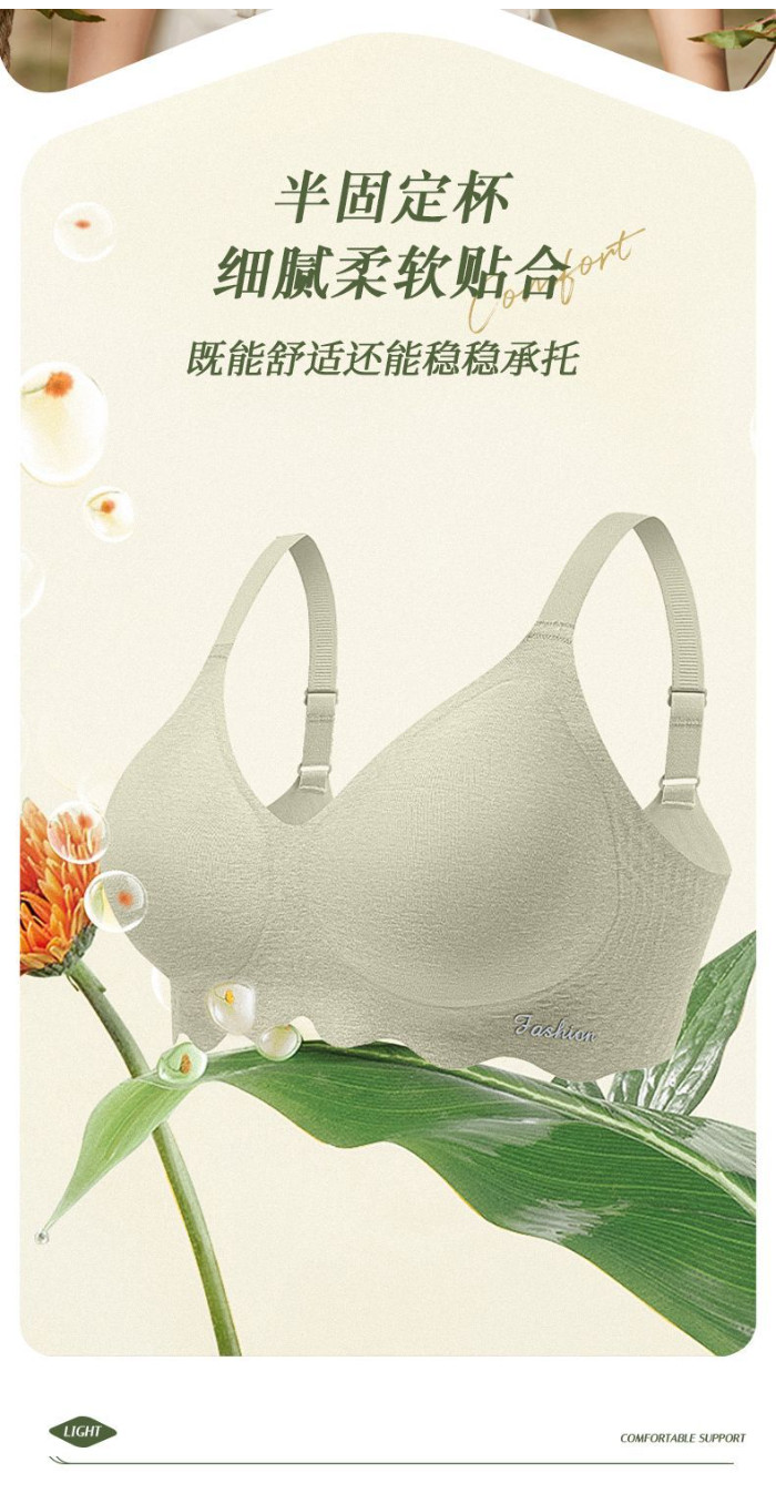 Seamless Underwear Women's Small Breasts Gathering Anti-Sagging Thin Style High School Students ...