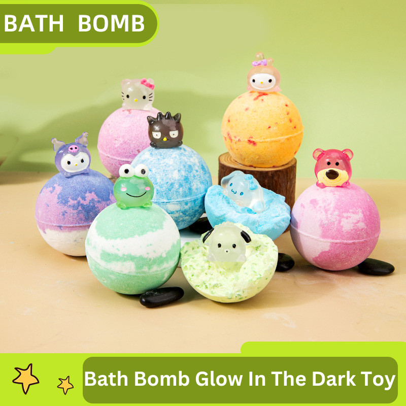 Sanrio Bath Bubble Bomb Boom Glowing Toy Multi Foam Bath Salt Ball 100G ...