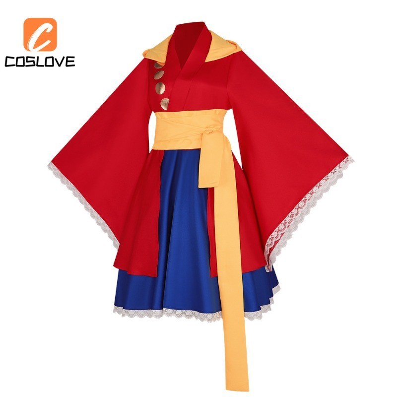 Anime ONE PIECE Monkey D Luffy Female Version Cosplay Full Set Costume ...