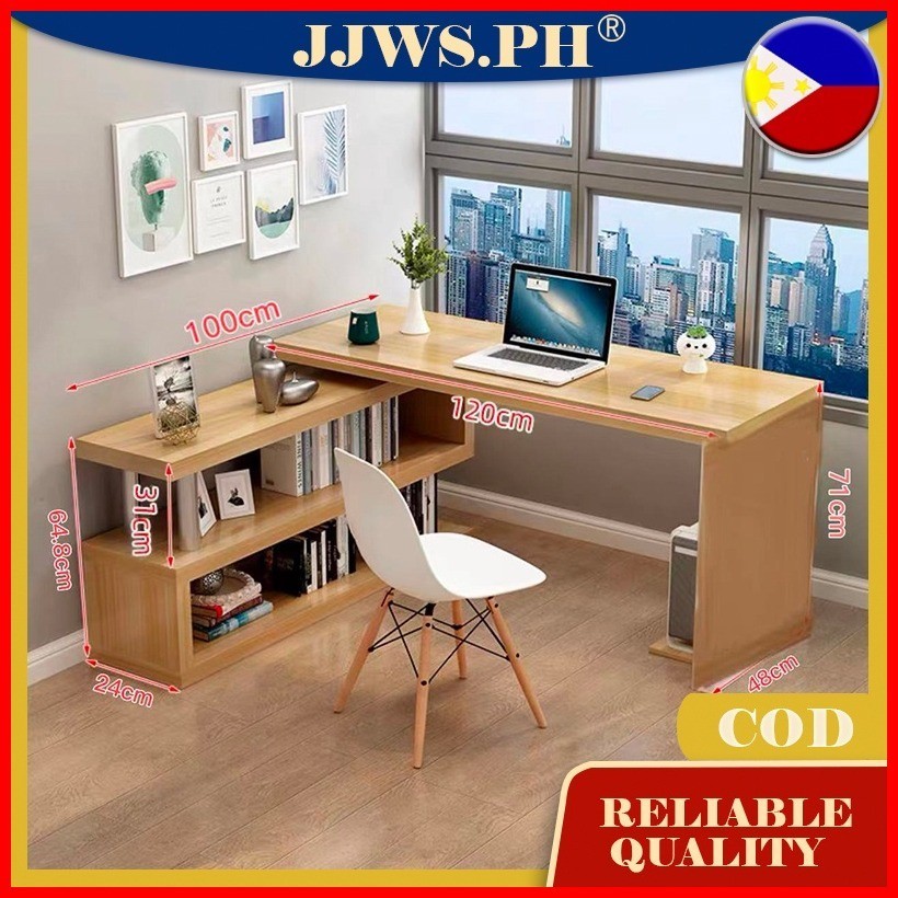 Office Table Rotating Computer Desk L-Shaped Table 360 rotating ...