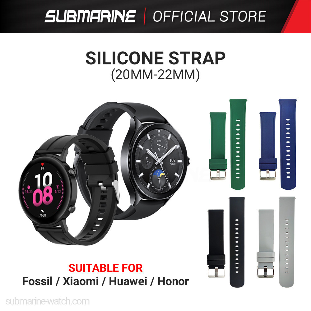 Silicone Strap For Fossil / Xiaomi / Huawei / Honor Watch Band Soft ...