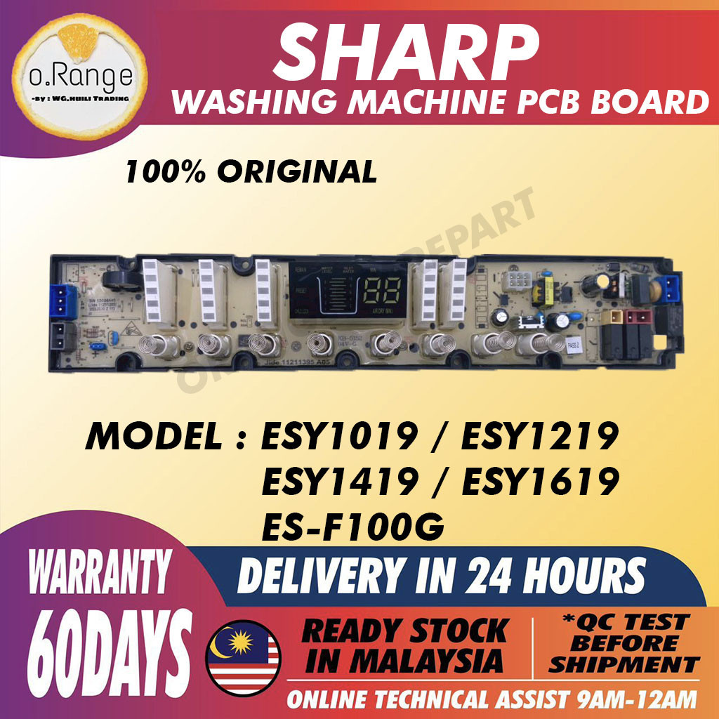 ESY1019 ESY1219 ESY1419 ESY1619 ES-F100G SHARP WASHING MACHINE PCB BOARD (CONTROL BOARD ) PANEL ...