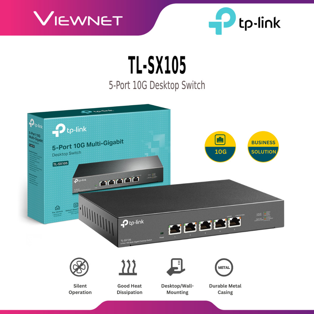 TP-LINK TL-SX105 5-PORT DESKTOP SWITCH / TL-SX1008 8-PORT 10G DESKTOP/RACKMOUNT SWITCH MULTI ...