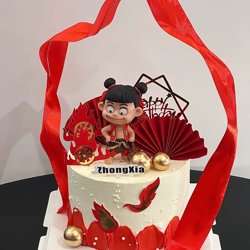 Nezha themed birthday cake decoration, magic child, third prince, Ao ...