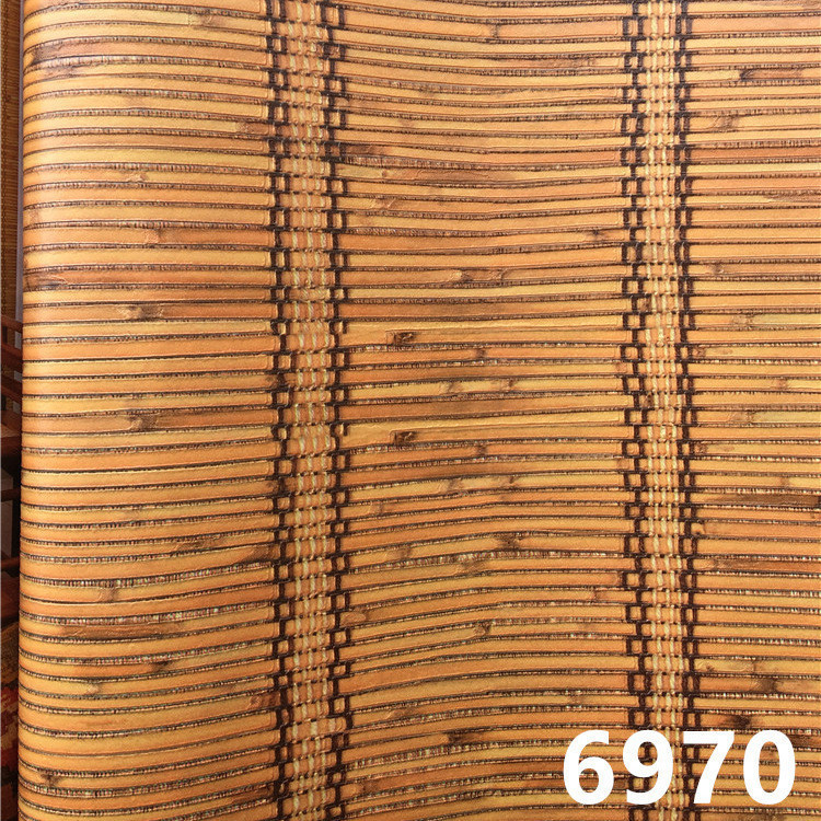 Kertas Dinding Anyaman Buluh Tiruan Retro 3d Siling Kertas Dinding ...