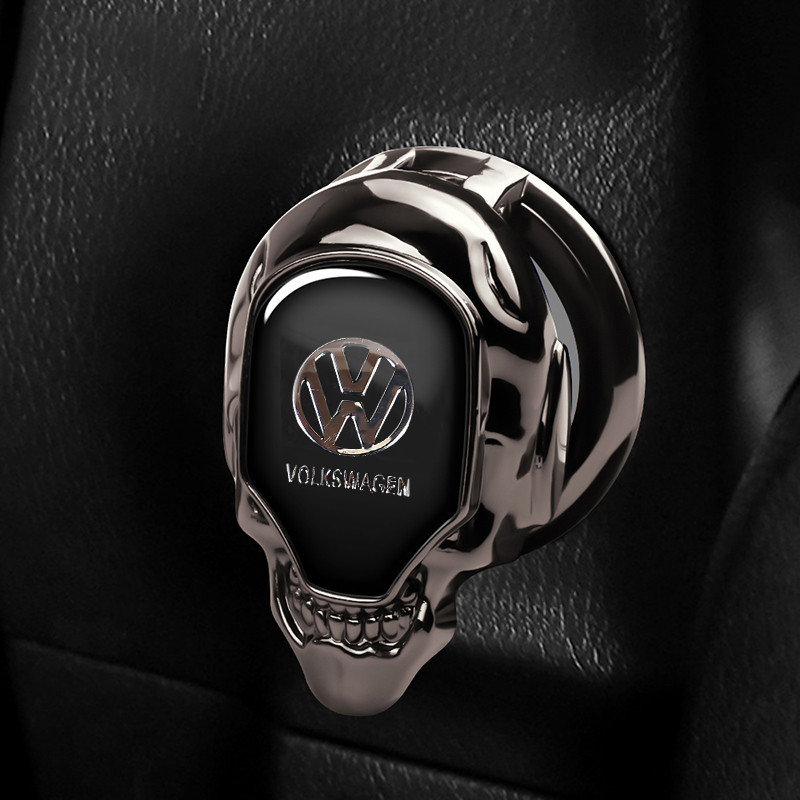 Metal Car One-click Start Button Cover Skull Sticker For Volkswagen VW ...