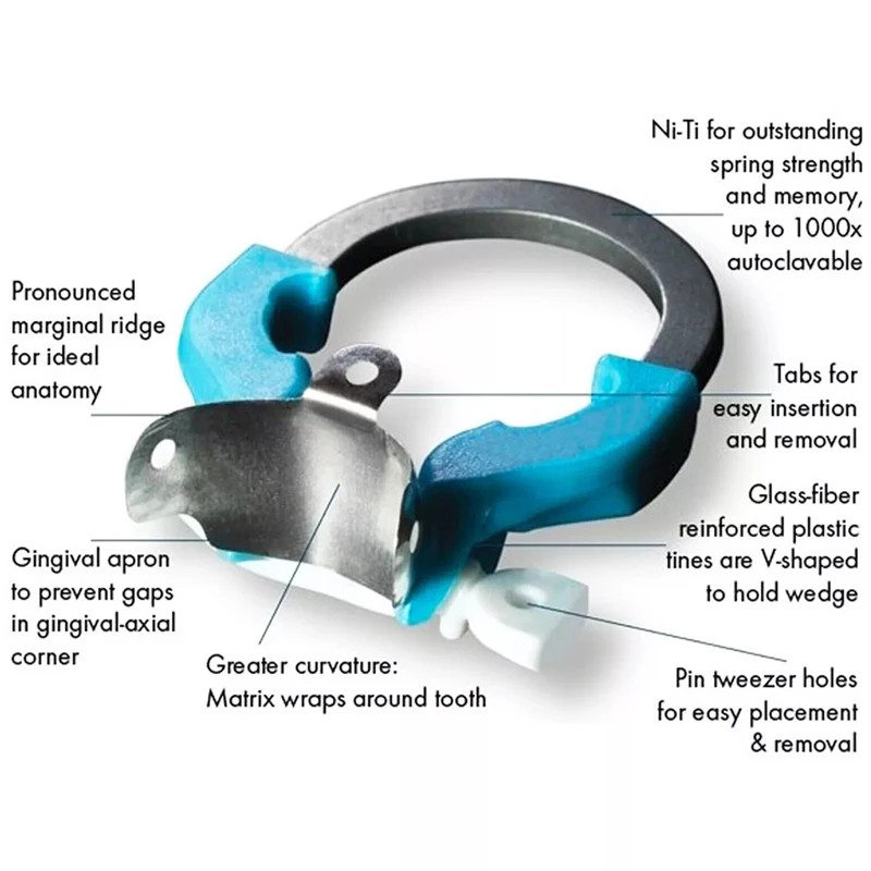 Dental Matrix Bands Matrix Ring Sectional Contoured Matrix System NiTi ...