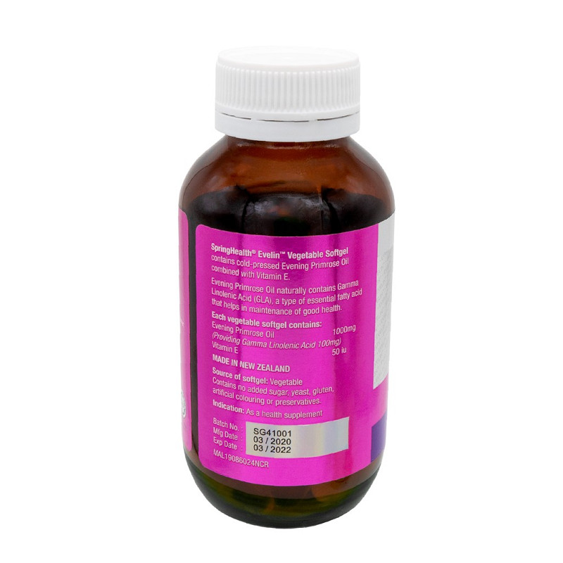 SpringHealth Evelin Cold Pressed Evening Primrose Oil 60s -Exp 01/26 ...