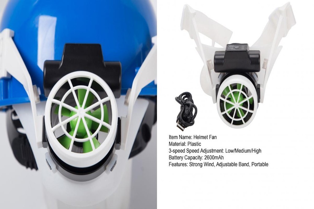 GEY_ Helmet Cooling Device Hard Hat Fan Portable Helmet Fan with ...
