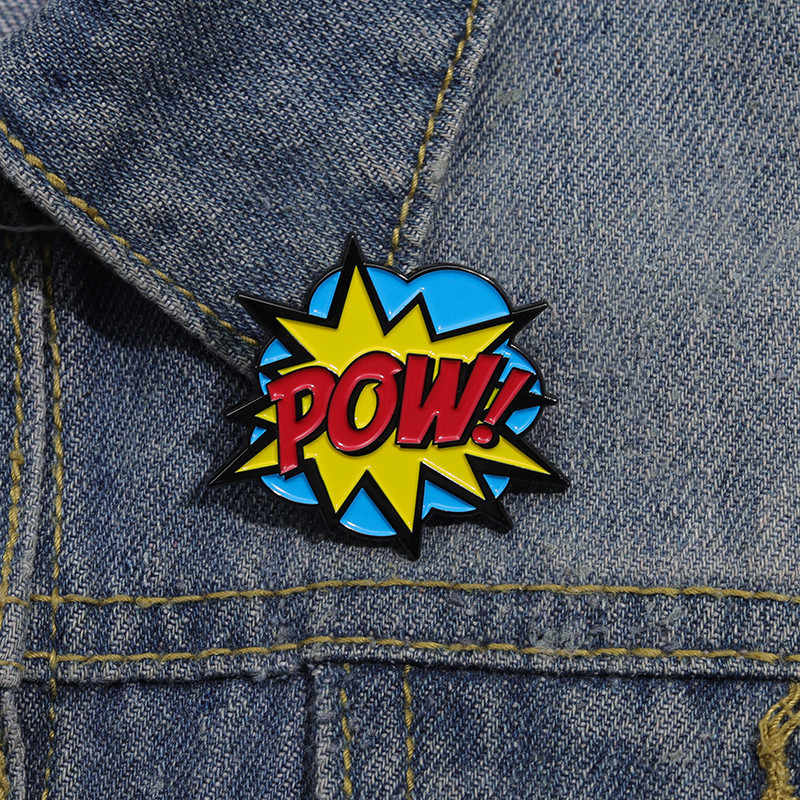 Funny Blast Pow Enamel Pins Brooches Cartoon Fun Comics Brooch Badges ...
