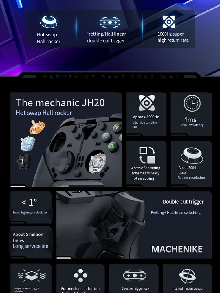 Original Machenike G6 Pro Wireless Bluetooth Game Controller Switch Pro ...