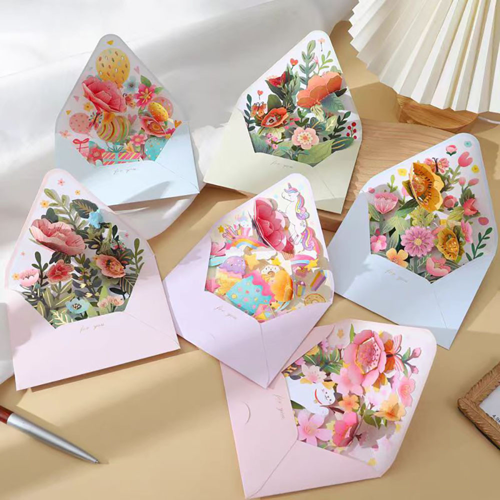 3D Flower Greeting Card/DIY Blessing Card Teacher's Day Gift Card ...